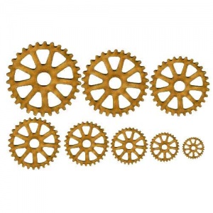 Wooden Steampunk Cog Shape Style 2